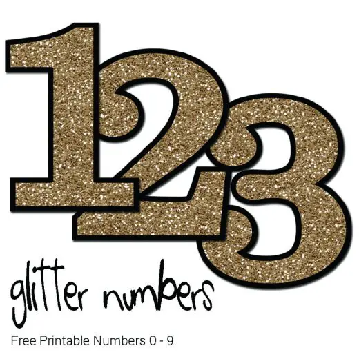Free Printable Glitter Numbers - Make Breaks