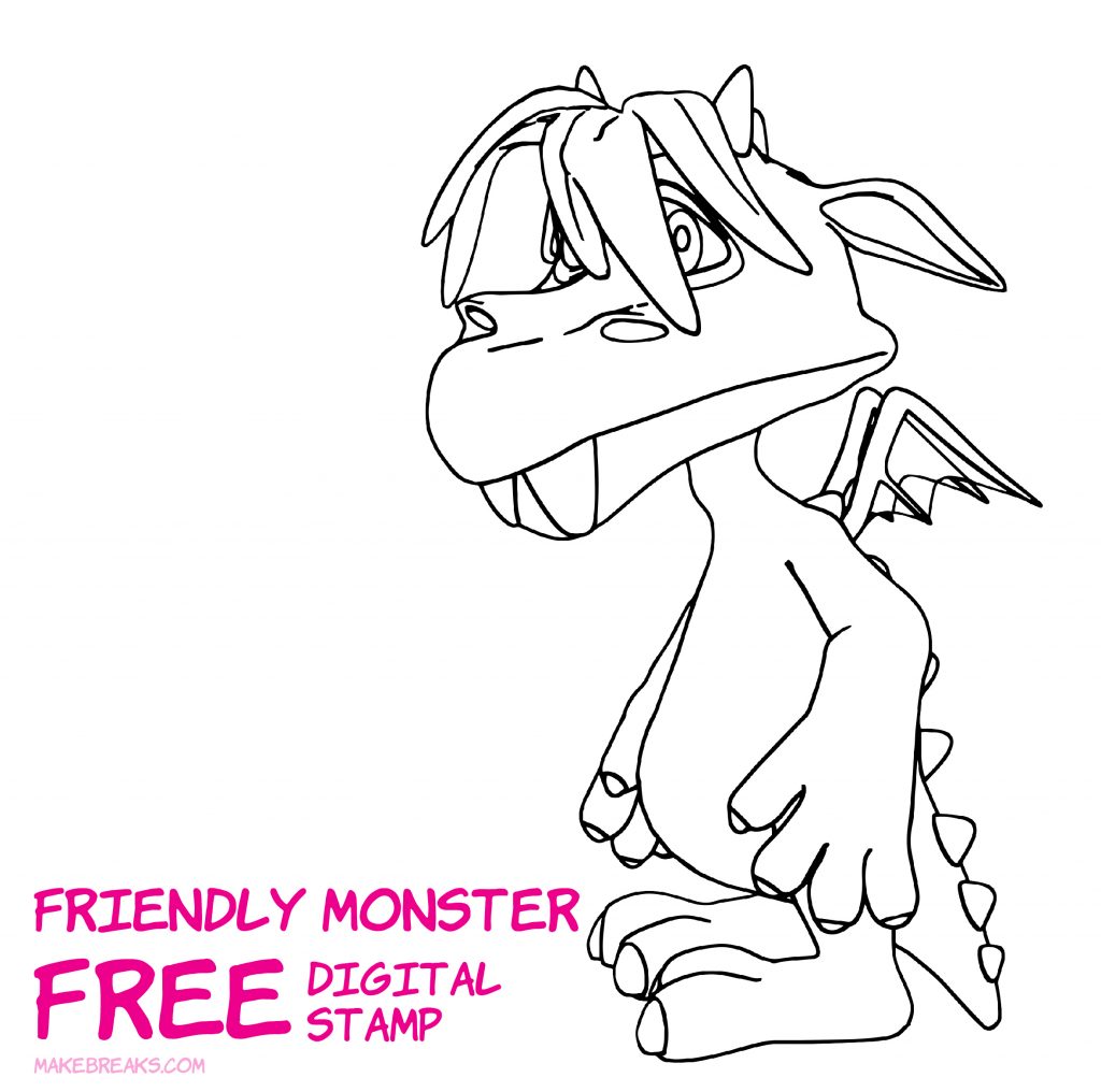 Friendly Monste rFree Digital Stamp - Make Breaks