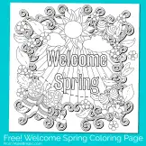 Free Printable Welcome Spring Coloring Page - Make Breaks