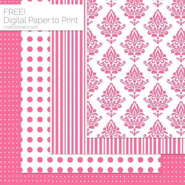 Pink Pattern Digital Paper Download - Make Breaks