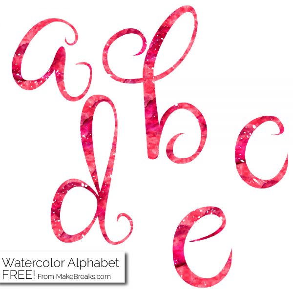 Red Watercolor Free Printable Letters - Make Breaks