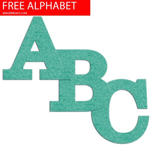 Turquoise Felt Effect Free Printable Alphabet - Make Breaks