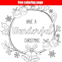 Free Printable Christmas Wreath Coloring Page - Make Breaks