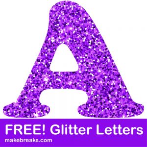 Free Printable Gold Stripe Glitter Letters - Make Breaks