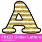 Free Printable Gold Stripe Glitter Letters - Make Breaks