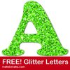 Free Printable Green Glitter Letters - Make Breaks