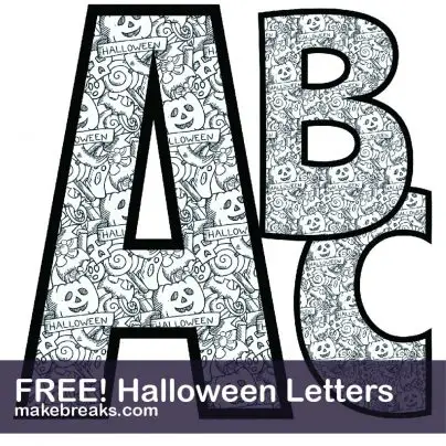 Coloring Page Halloween Free Printable Alphabet - Make Breaks