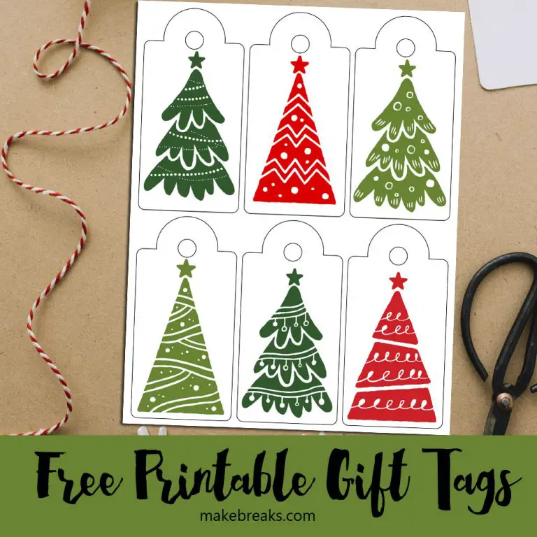 Christmas Tree Free Printable Gift Tags - Make Breaks