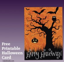 Free Printable Happy Halloween Card or Party Invitation - Make Breaks