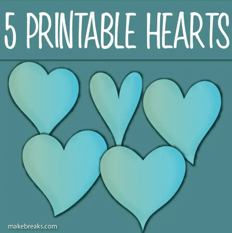 Five Free Printable Blue Heart Templates - Make Breaks