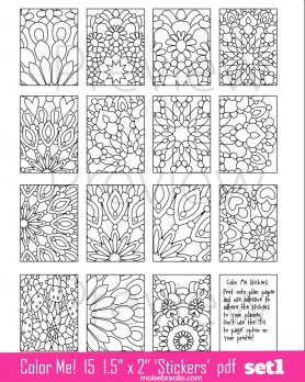 Coloring Page Planner Stickers Set 1 - Make Breaks