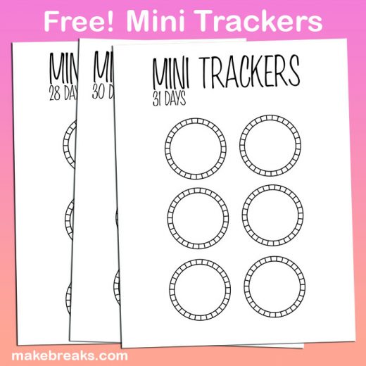 Free Bullet Journal Mini Trackers To Cut and Stick - Make Breaks