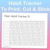 Plain Undated Habit Tracker To Cut and Stick - Make Breaks