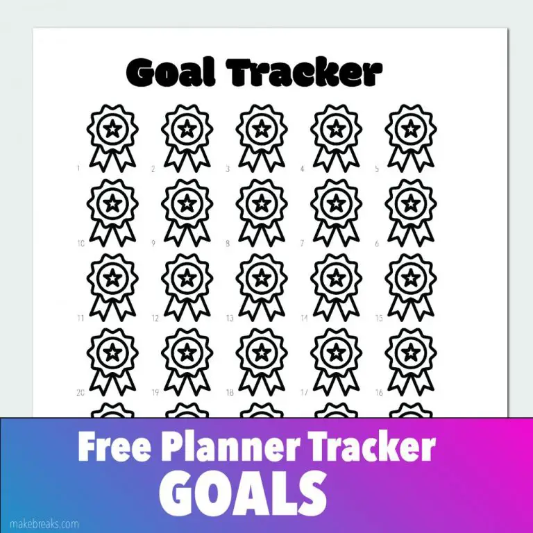 Free Goal Tracker for Bullet Journals and Planners - Make Breaks