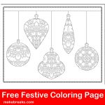 Free Christmas Holiday Ornament Coloring Page - Make Breaks