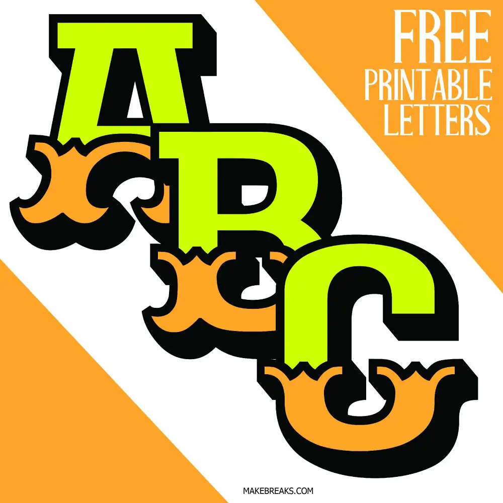 Ornate Free Printable Alphabet - Citrus - Make Breaks