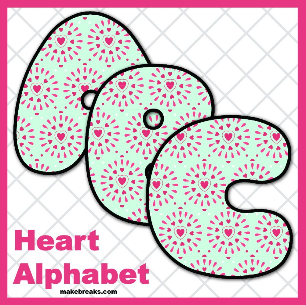 Free Printable Alphabet for Valentine's Day- Pattern 3 - Make Breaks