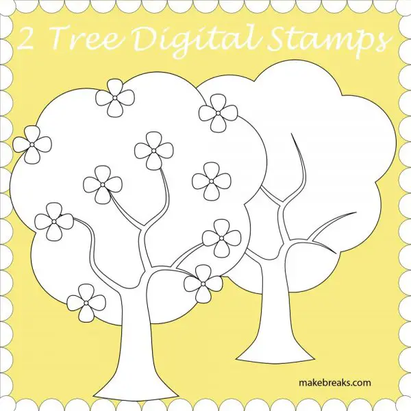 Free Trees Digital Stamp - Make Breaks
