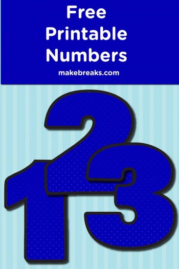 Free Printable Bold Blue Dot Numbers - Make Breaks