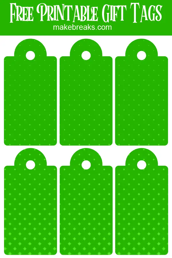 Free Printable Gift Tags - Green Dot - Make Breaks