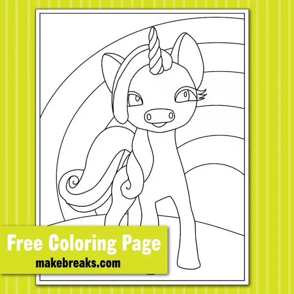 Cute Unicorn Coloring Page - Make Breaks