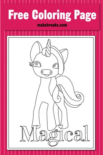 Magical Unicorn Coloring Page - Make Breaks