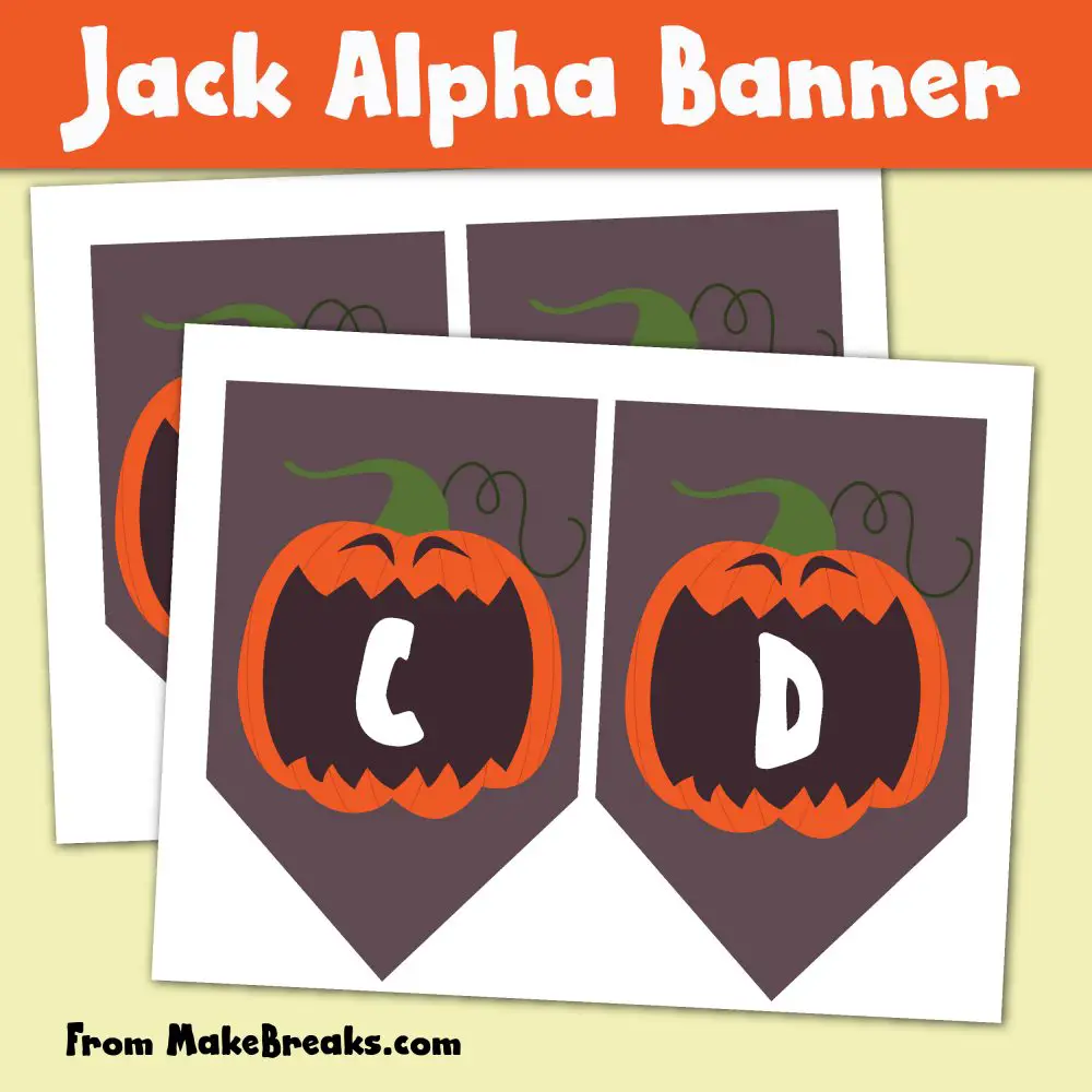 Jack O Lantern Halloween Alphabet Bunting Template - Make Breaks