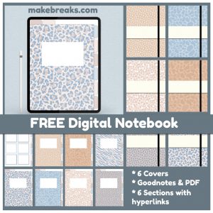 Pastel Animal Print Colors Free Digital Notebook for Goodnotes & Other ...