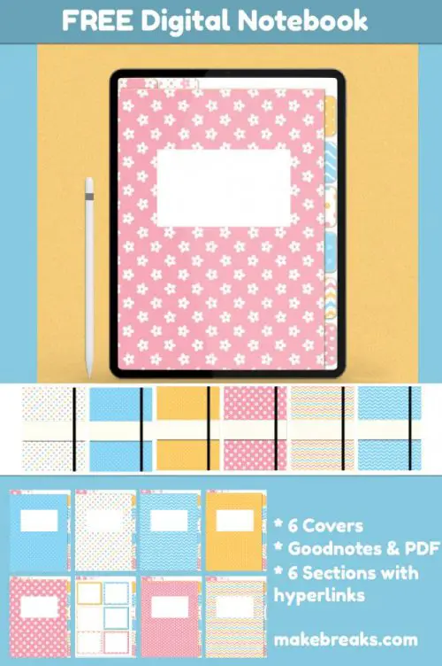Spring Pastel Colors Free Digital Notebook for Goodnotes & Other PDF ...