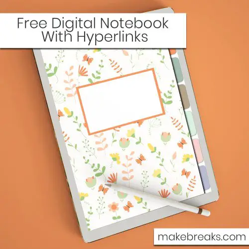 Floral Pattern Free Digital Notebook with Hyperlinks - for Goodnotes ...