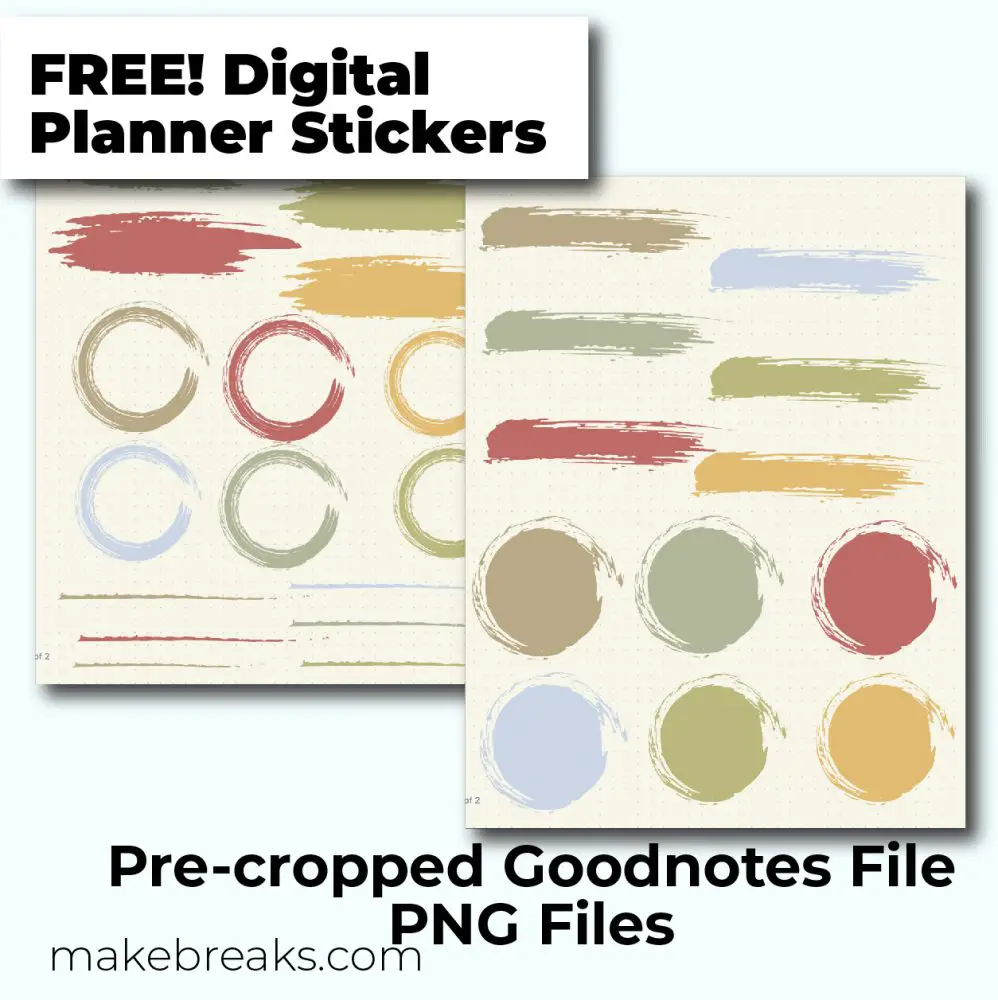 Free Paint Swatch Digital Planner Stickers for Goodnotes & PNG files ...