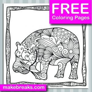 Free Hippo Animal Coloring Page - Make Breaks