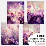 Purple Party Pattern Digital Backgrounds - Make Breaks
