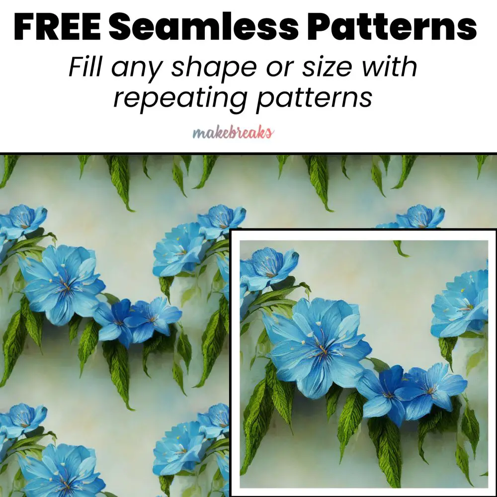 Cottage Style Blue Flower Background Seamless Pattern Tile - Make Breaks