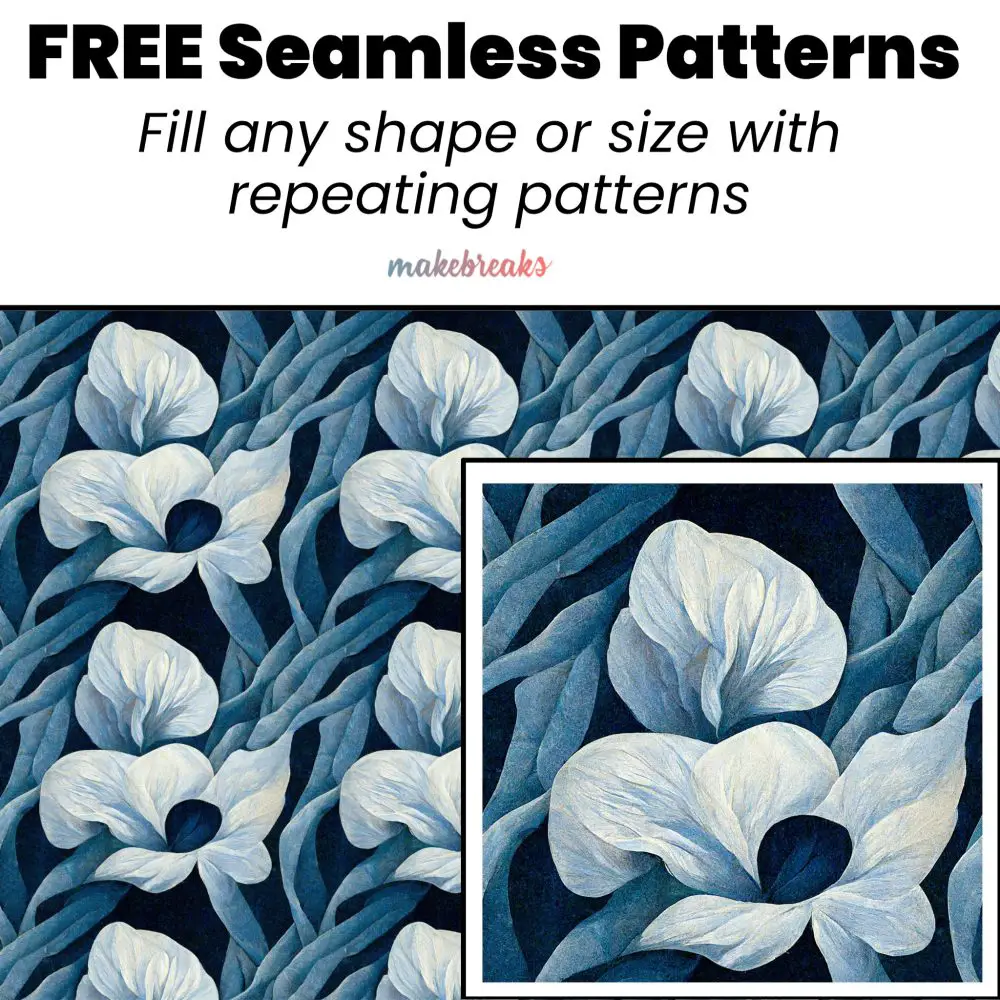 Elegant Blue Flower Seamless Pattern Tile - Make Breaks