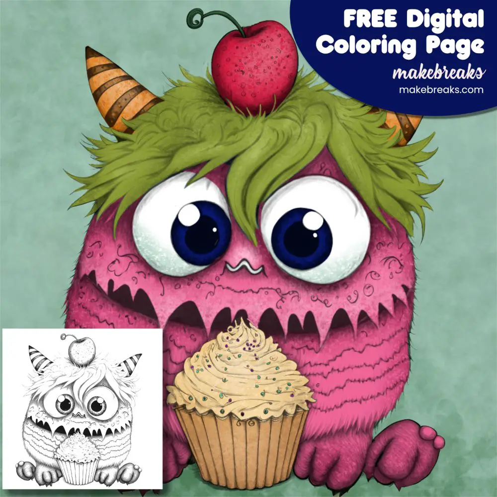 FREE Monster Digital Coloring Page Make Breaks FREE Monster Digital Coloring Page Make Breaks