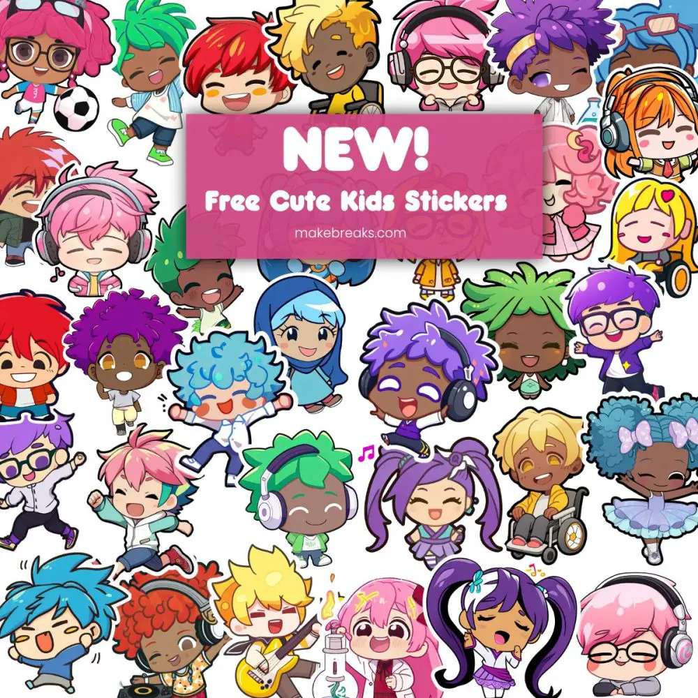 Cute Kids and Animals - Stickers/Clipart to Print or Use in Digital ...