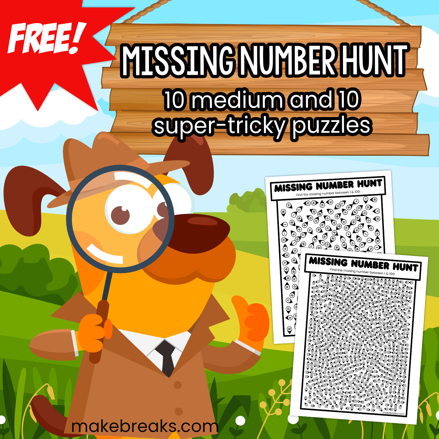 Missing Number Hunt- 20 Find The Number Puzzles - Make Breaks