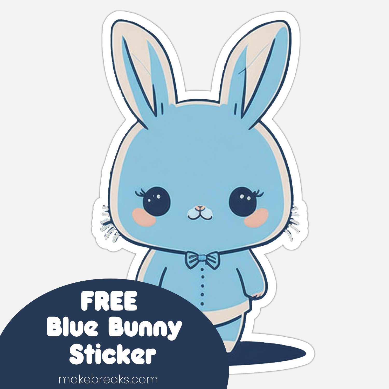 Free Cute Blue Bunny Clipart - Make Breaks