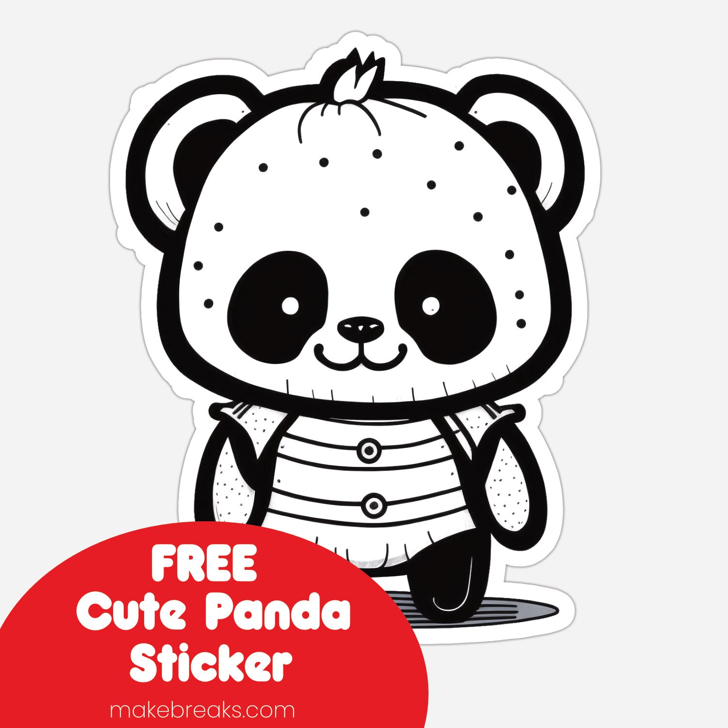 Free Cute Panda Sticker Clipart - Make Breaks