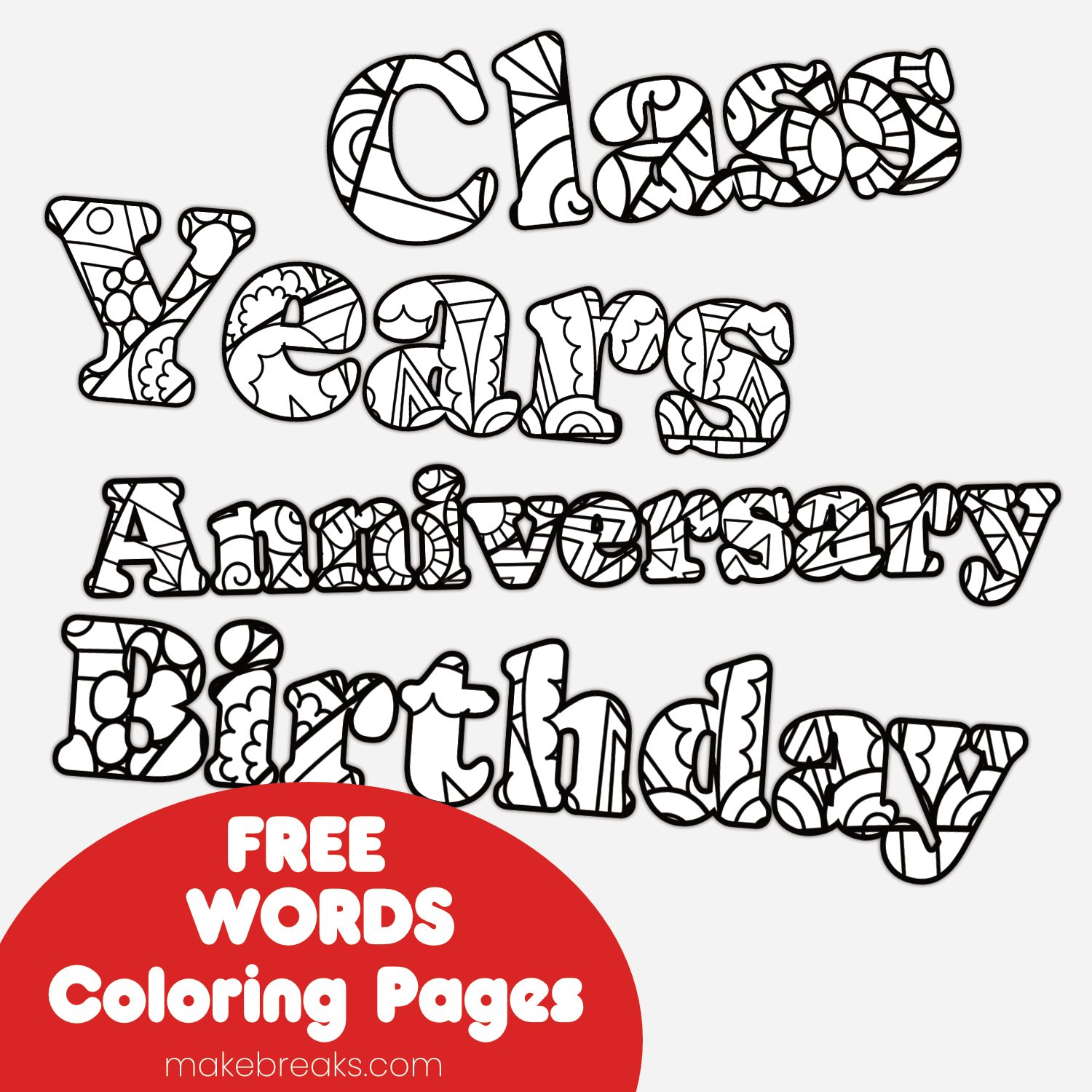 Words Coloring Pages - Make Breaks