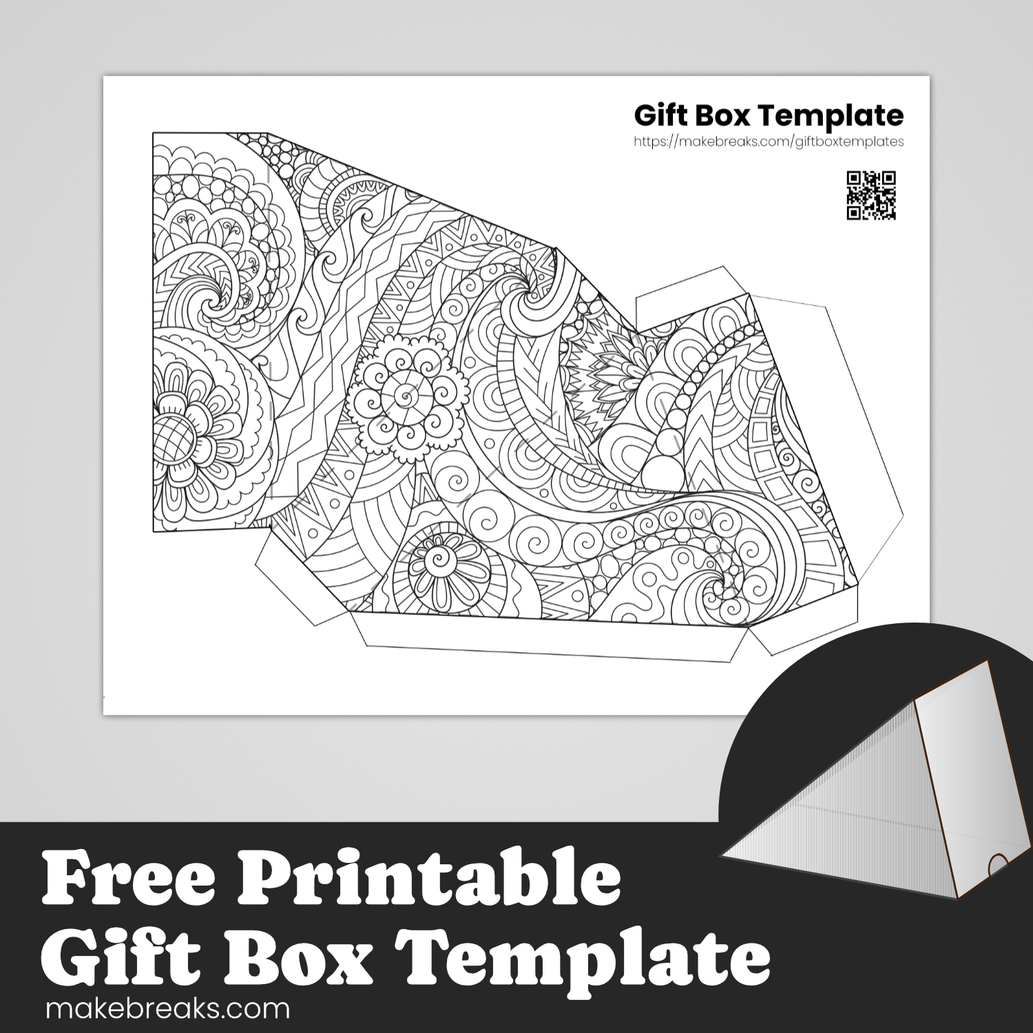 Free Printable Pie Gift Box To Color - Make Breaks