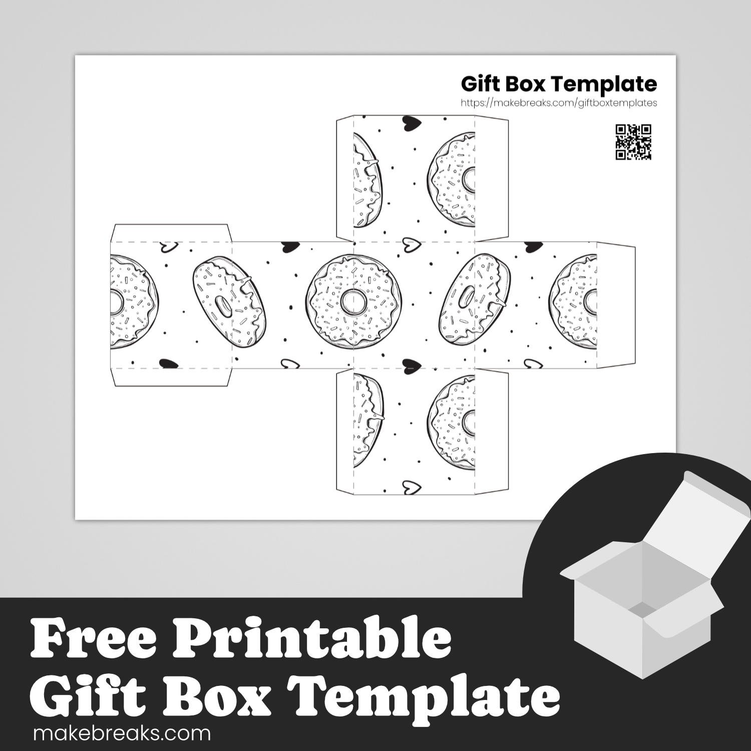 Free Printable Cube Gift Box to Color - Make Breaks