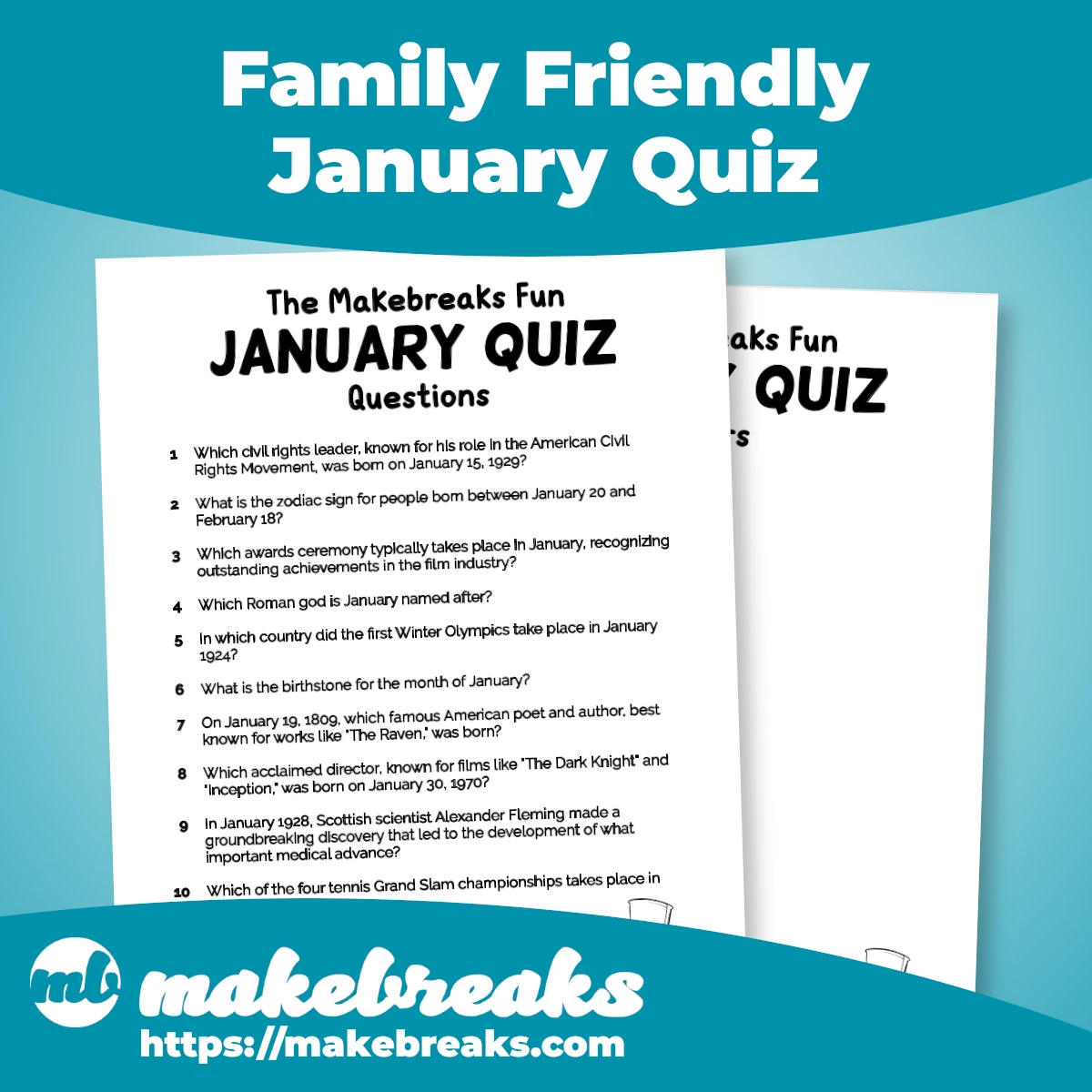Family Friendly January Quiz - Make Breaks
