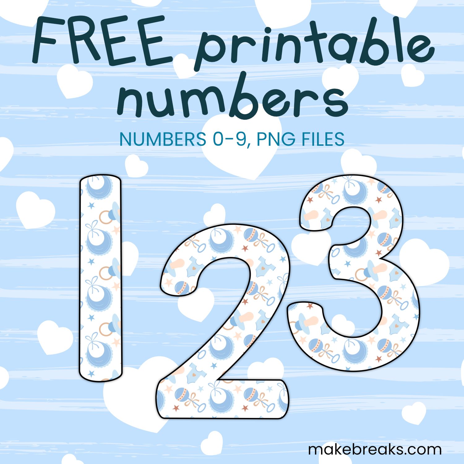 Free Baby Boy Themed Printable Numbers - Make Breaks