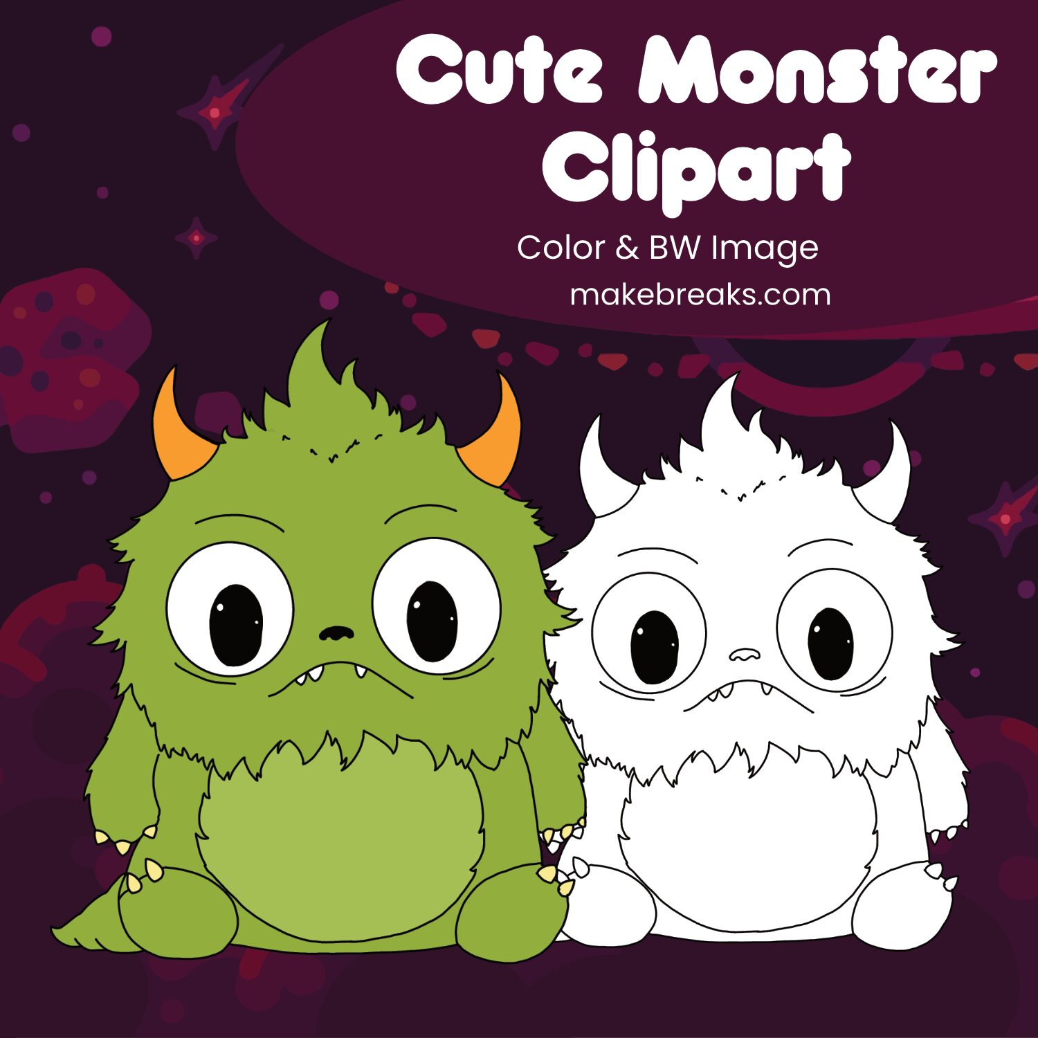Free Cute Monster Clipart - Make Breaks